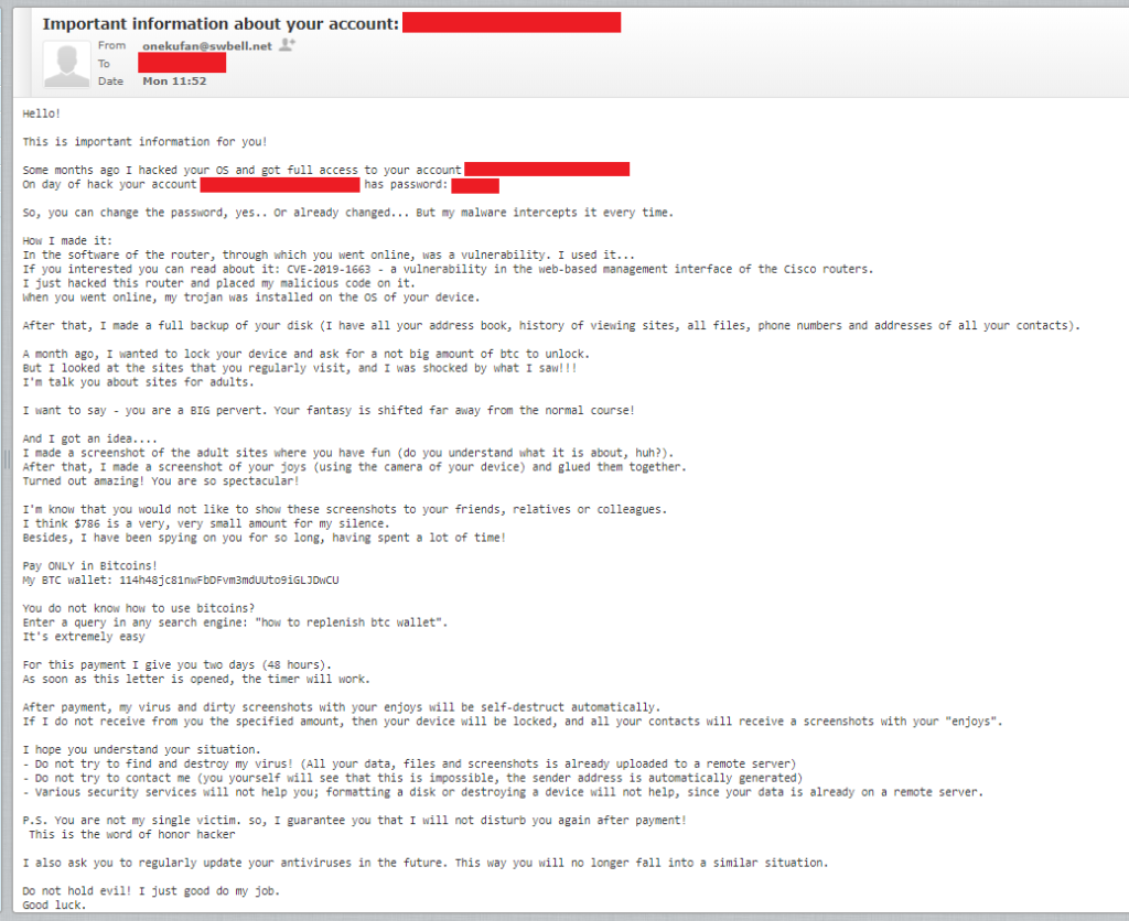 If you got a phishing email that tried to blackmail – what should you ...