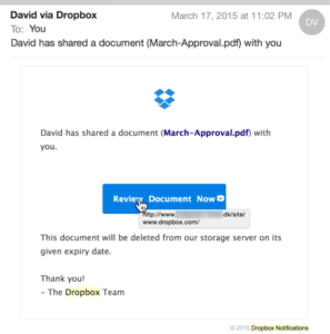 Dropbox phishing email – What you need to know? – WiperSoft Antispyware