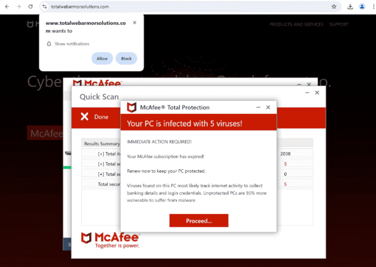 Remove totalwebarmorsolutions.com notifications – WiperSoft Antispyware