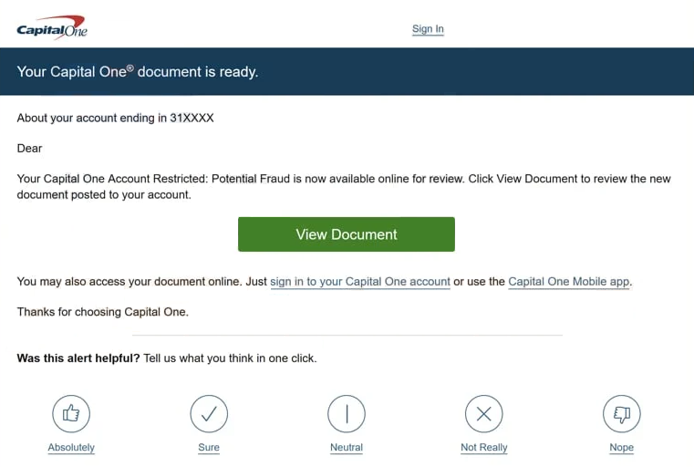 Remove “Capital One – Document Is Ready” email – WiperSoft Antispyware