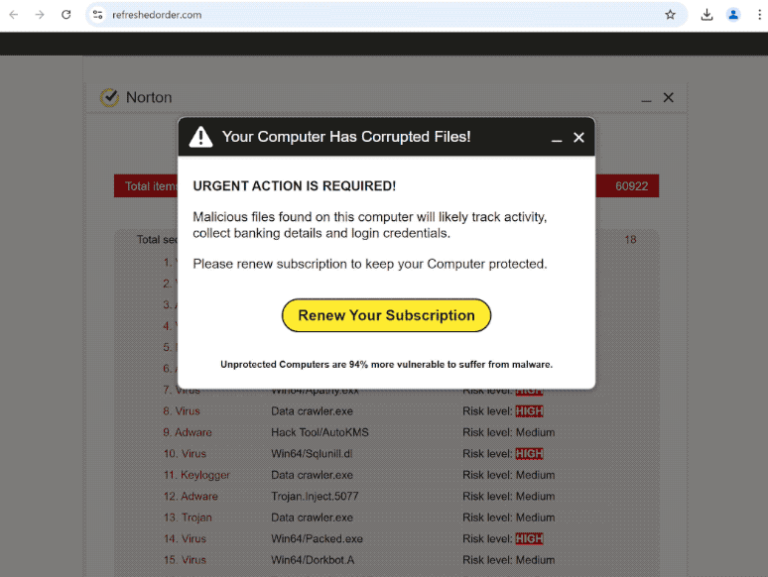 Remove “Your Computer Has Corrupted Files” fake alert – WiperSoft ...