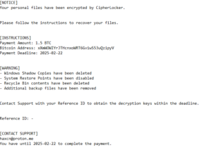 Remove CipherLocker ransomware – WiperSoft Antispyware
