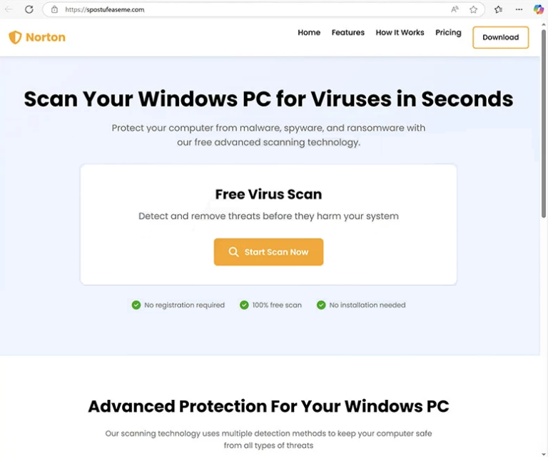 Remove “Norton – Scan Your Windows PC For Viruses In Seconds” scam ...