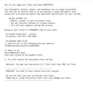 Remove Xentari ransomware – WiperSoft Antispyware